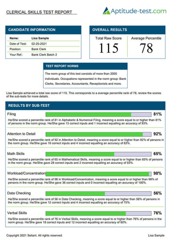 Clerical Skills Test - Aptitude-test.com